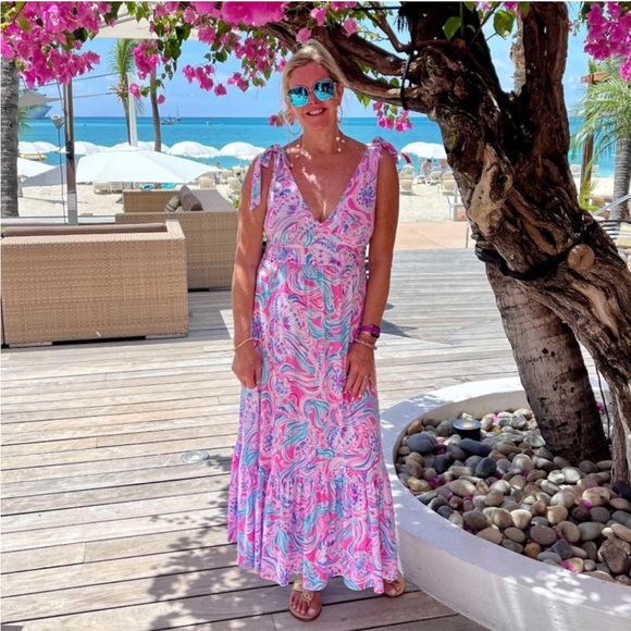 Lilly Pulitzer | Dresses | Lilly Pulitzer Maxine Midi Dress Prosecco ...